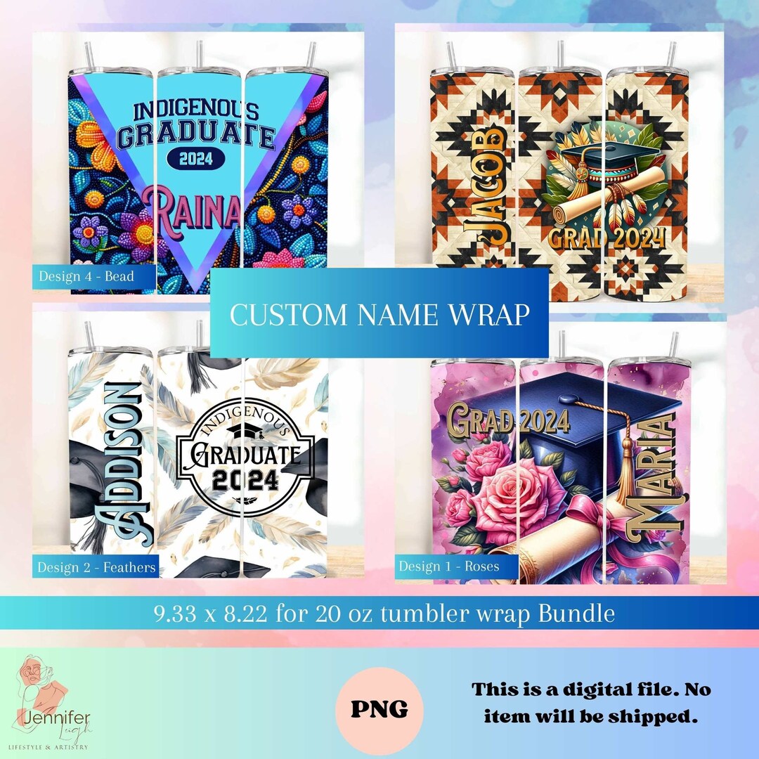 Custom Indigenous Graduation Name Tumbler. Native Digital Downloads. - Etsy