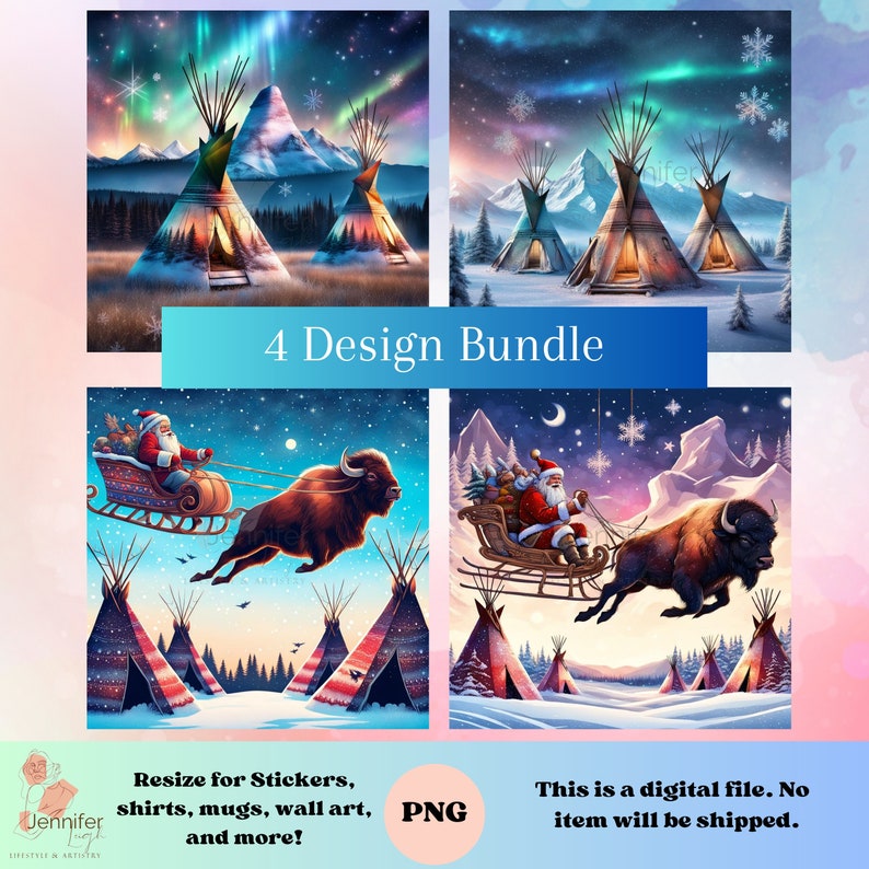 Christmas Indigenous PNG JPG Bundle Native American Designs for Digital ...
