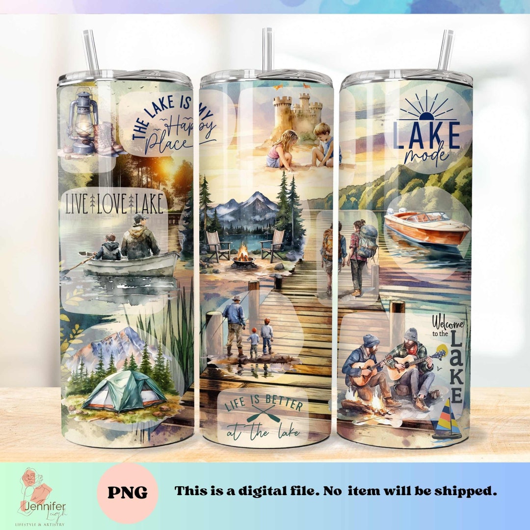 Watercolor Family Lake Life Tumbler Wrap Bundle Png Instant Download ...