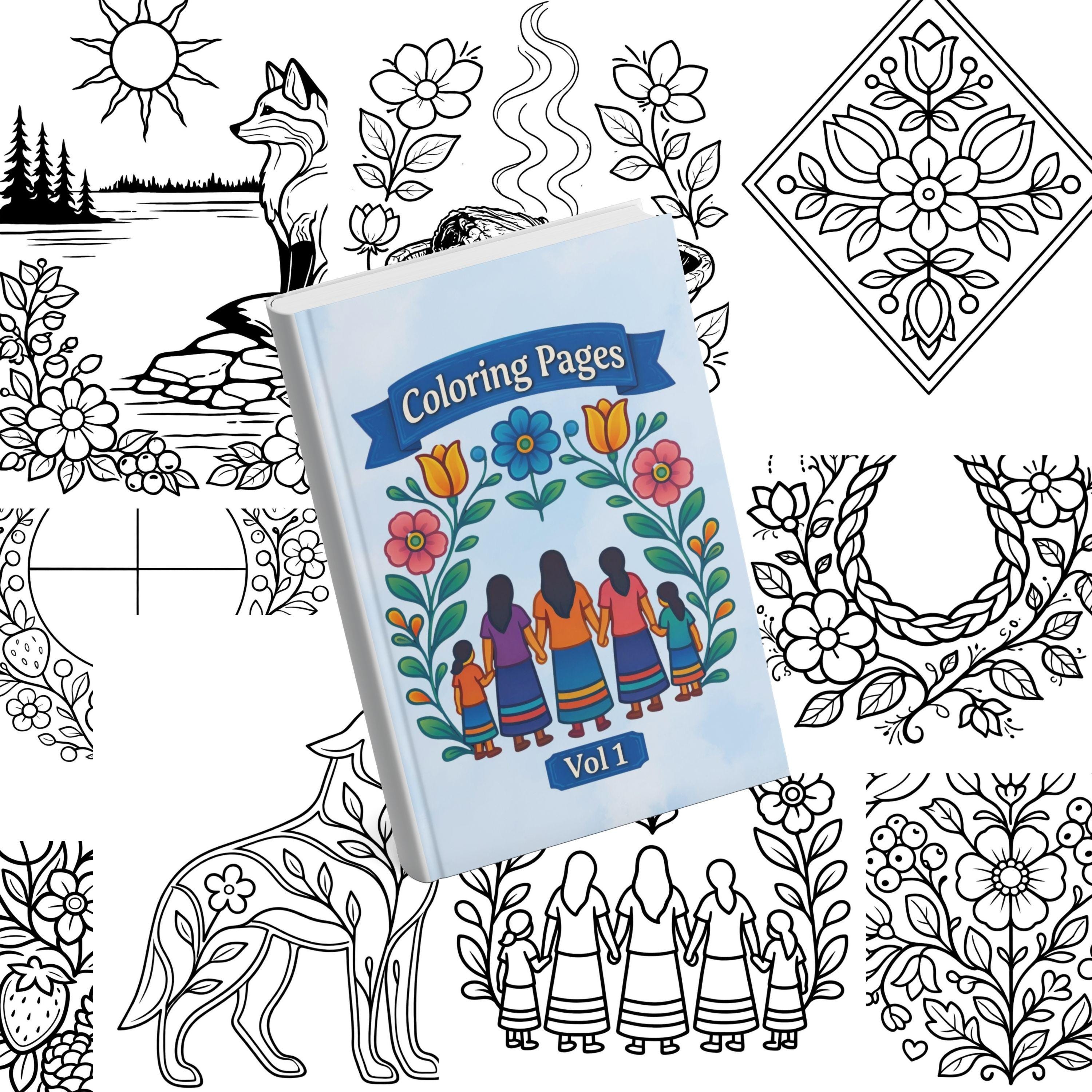Native Floral Coloring Pages – Instant Download - Etsy