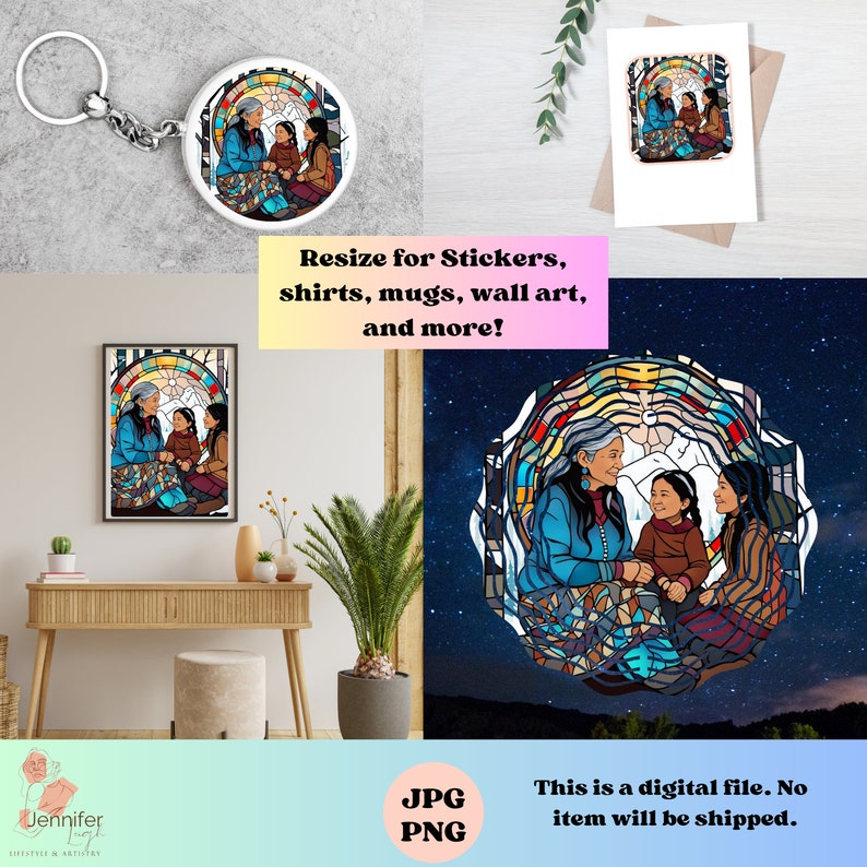 Indigenous Sit With Kokum JPG PNG Native Digital Design Download for ...