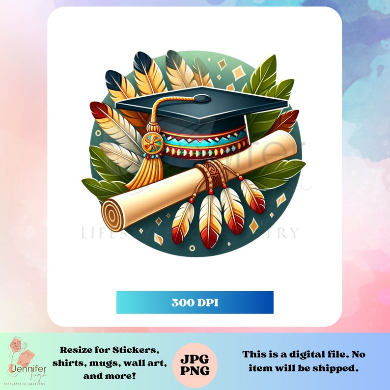 Indigenous Graduation Cap JPG PNG Native Design Digital Download for ...