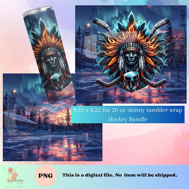 Indigenous Hockey Tumbler Wrap. PNG Native Digital Download for 20 Oz 9 ...