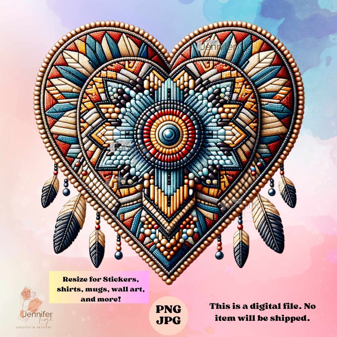 Indigenous Heart Jpg Png Native Digital Download Sublimation Design ...