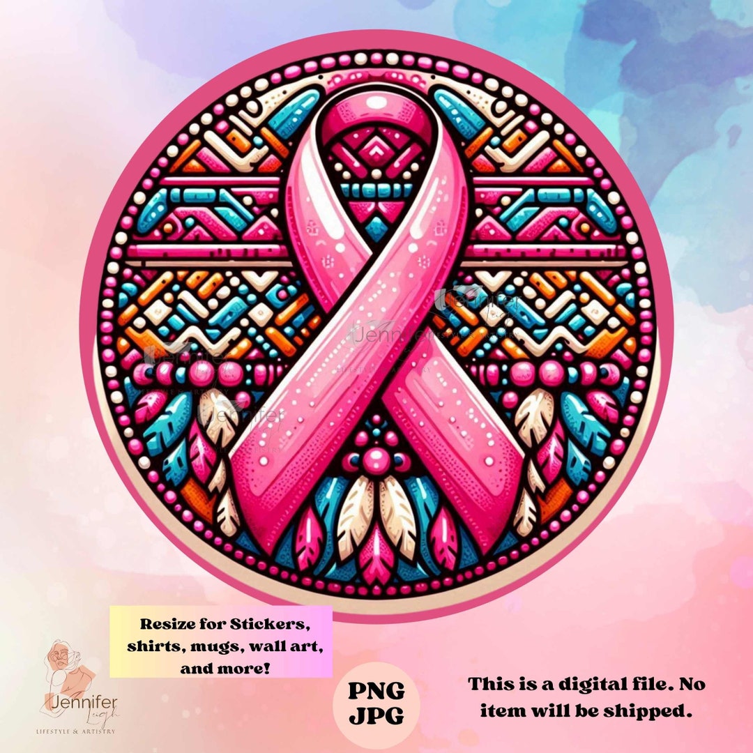 Indigenous Floral Pink Breast Cancer Awareness Clipart Design Bundle ...