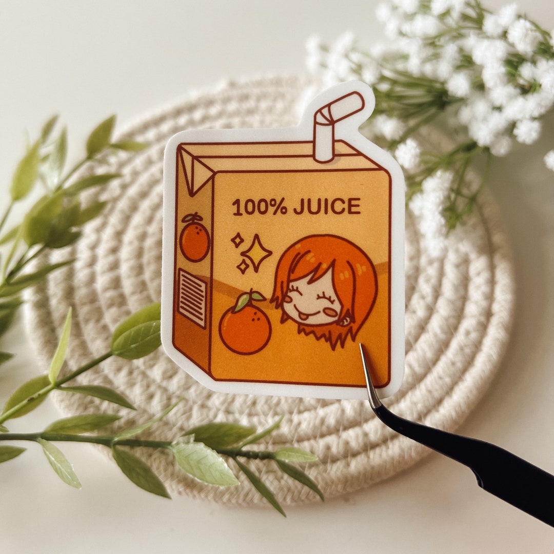 Cute Anime Sticker, Juice Box, Cozy Gamer, Illustration Art, Handmade ...