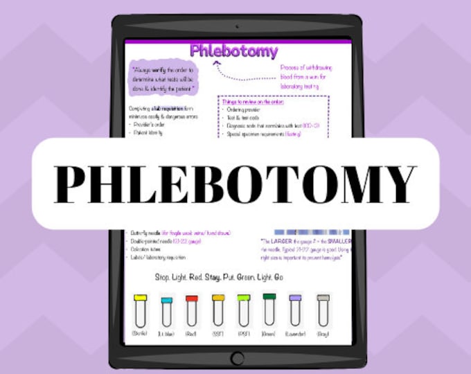 Phlebotomy Basics Study Guide - Etsy