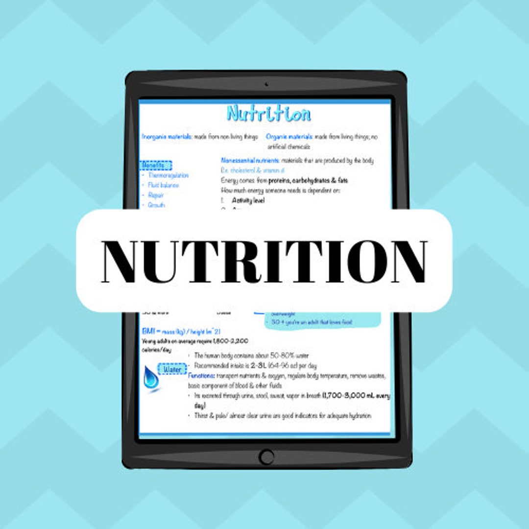 Nutrition Study Guide - Etsy