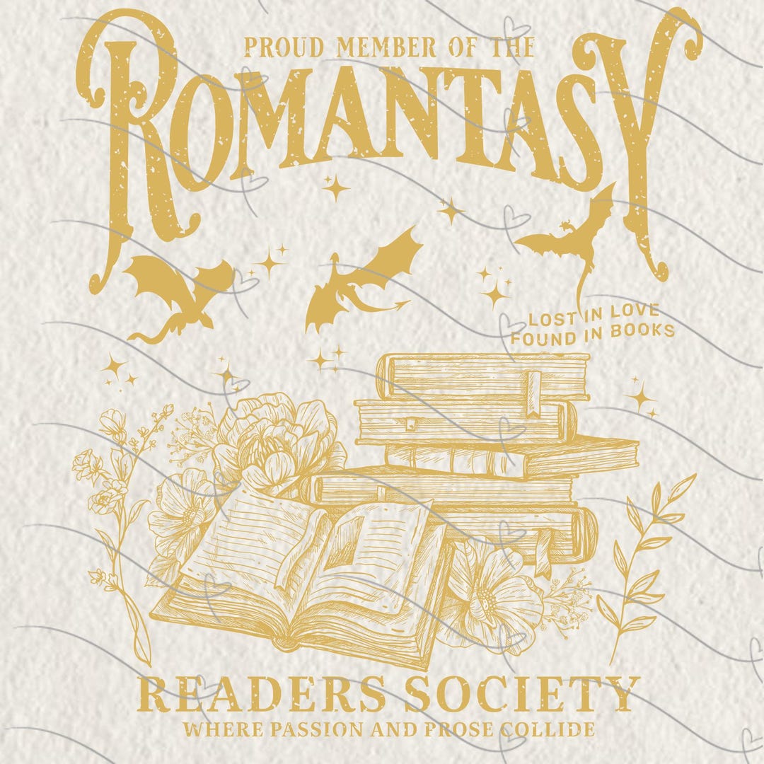 Romantasy Readers Society Digital Download PNG, Book Lover Club PNG ...