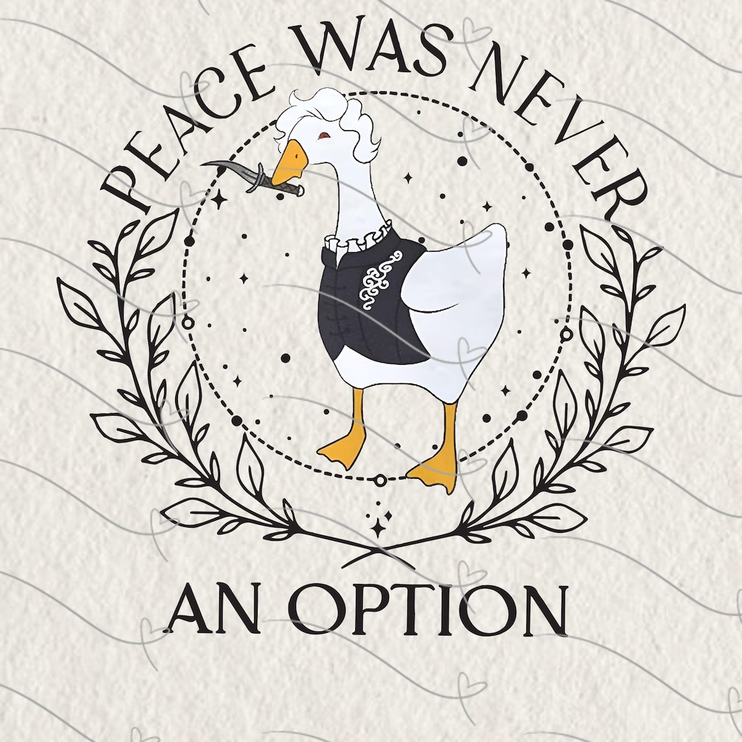 Peace Was Never an Option Png, Murder Goose Png, Goose With Knife Png ...