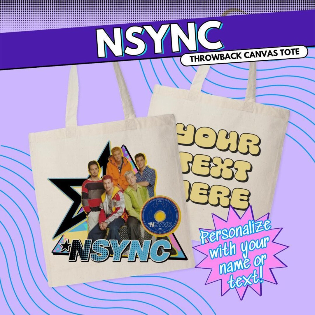 Retro NSYNC Throwback Tote Bag From 90s & 2000s - Gift for Nostalgic ...