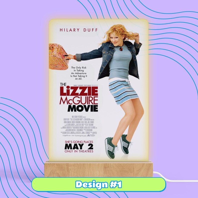 Retro Throwback Lizzie Mcguire & Hannah Montana 2000s Movie Poster Night Light Signs for Desk or ...