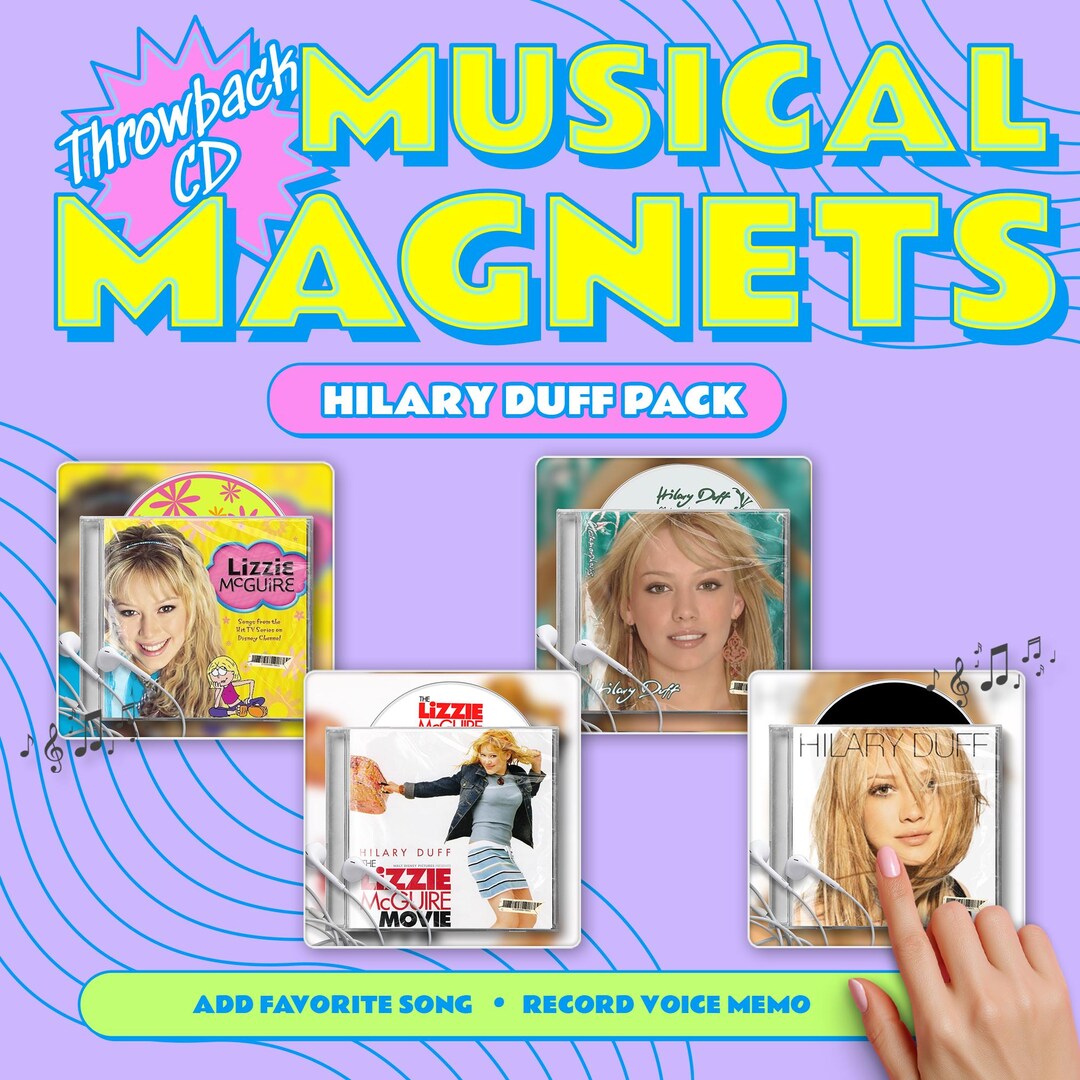 Retro Throwback 2000s Disney Channel Music Fridge Magnets - Hilary Duff ...
