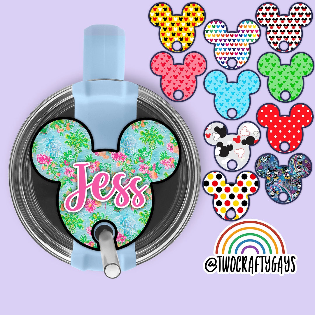 Custom Personalized Mickey-shaped Name Plate for 40 Oz Quencher Tumbler ...