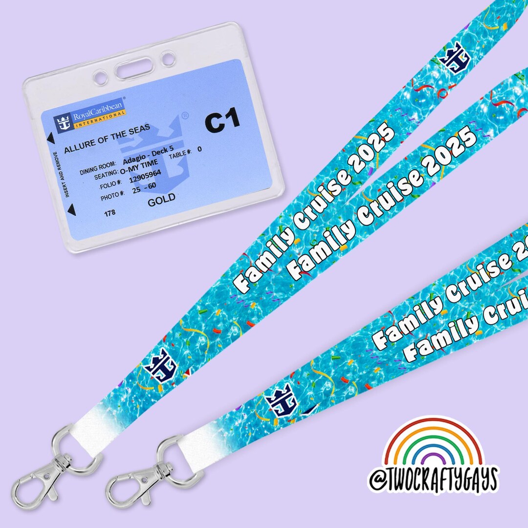 Personalized Lanyard Holder for Cruise ID Badge (lanyard, Family ...