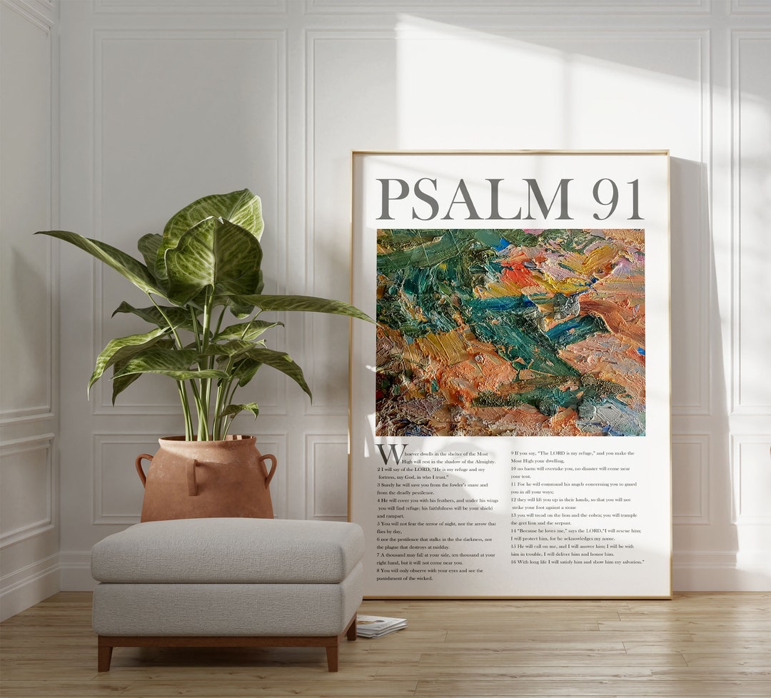 Psalm 91 Wall Art Christian Wall Art Modern Scripture Art - Etsy