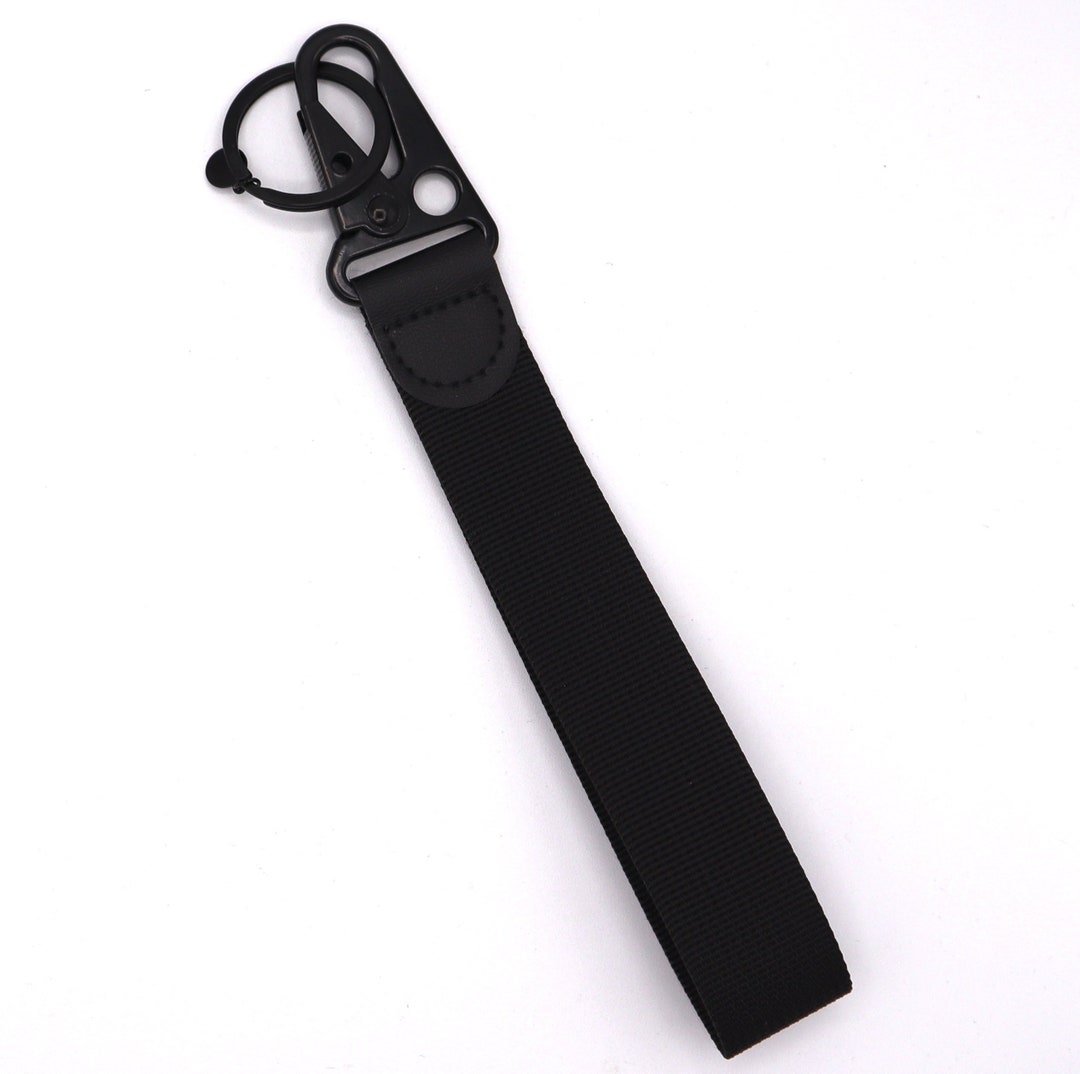 Keychain Tactical Black Textile Long Loop 5 With Spring Clip, and Key ...