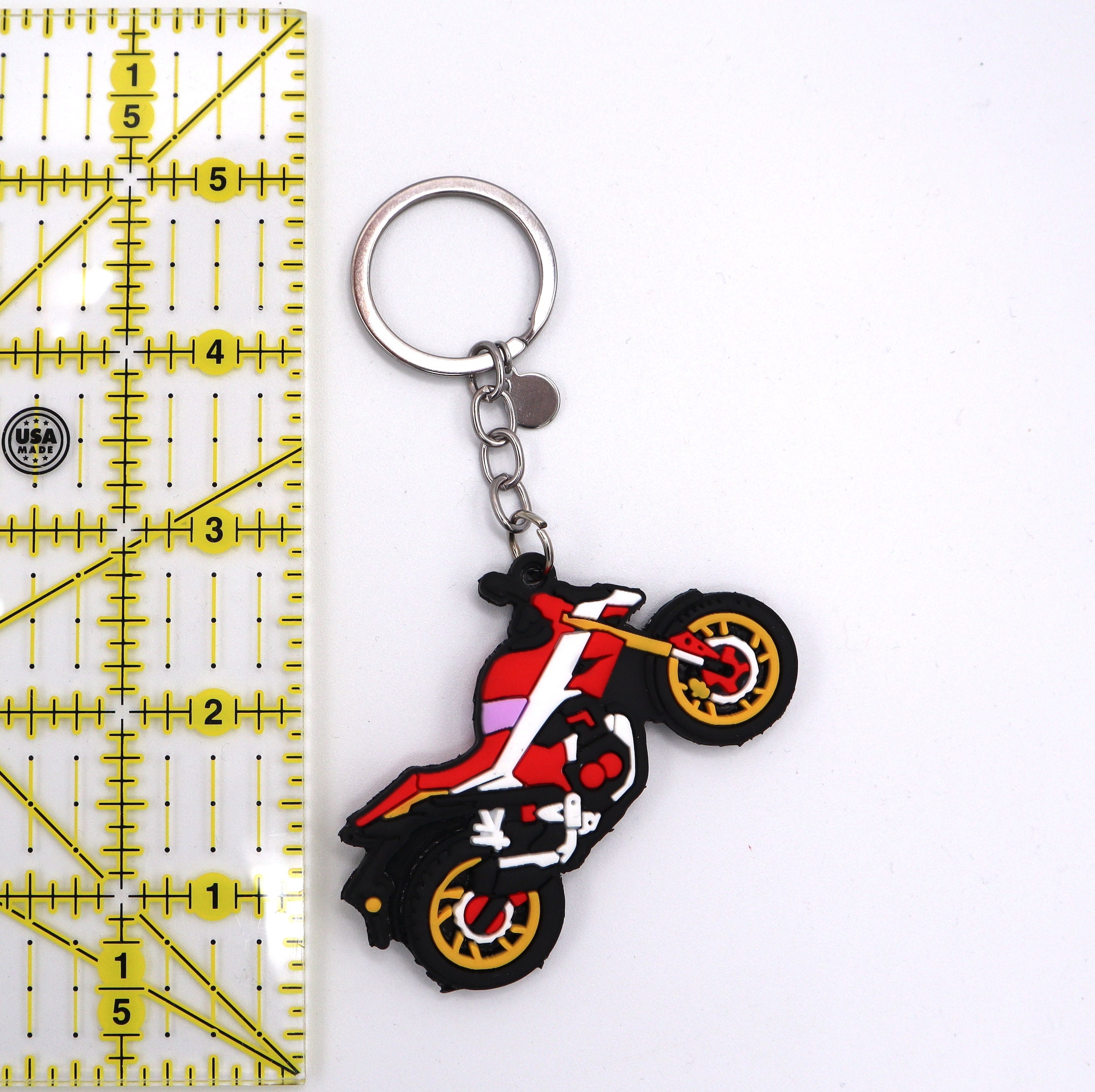 Motorcycle Key Chain With Gray Motorcycle Pendant and Lobster Clasp - Etsy