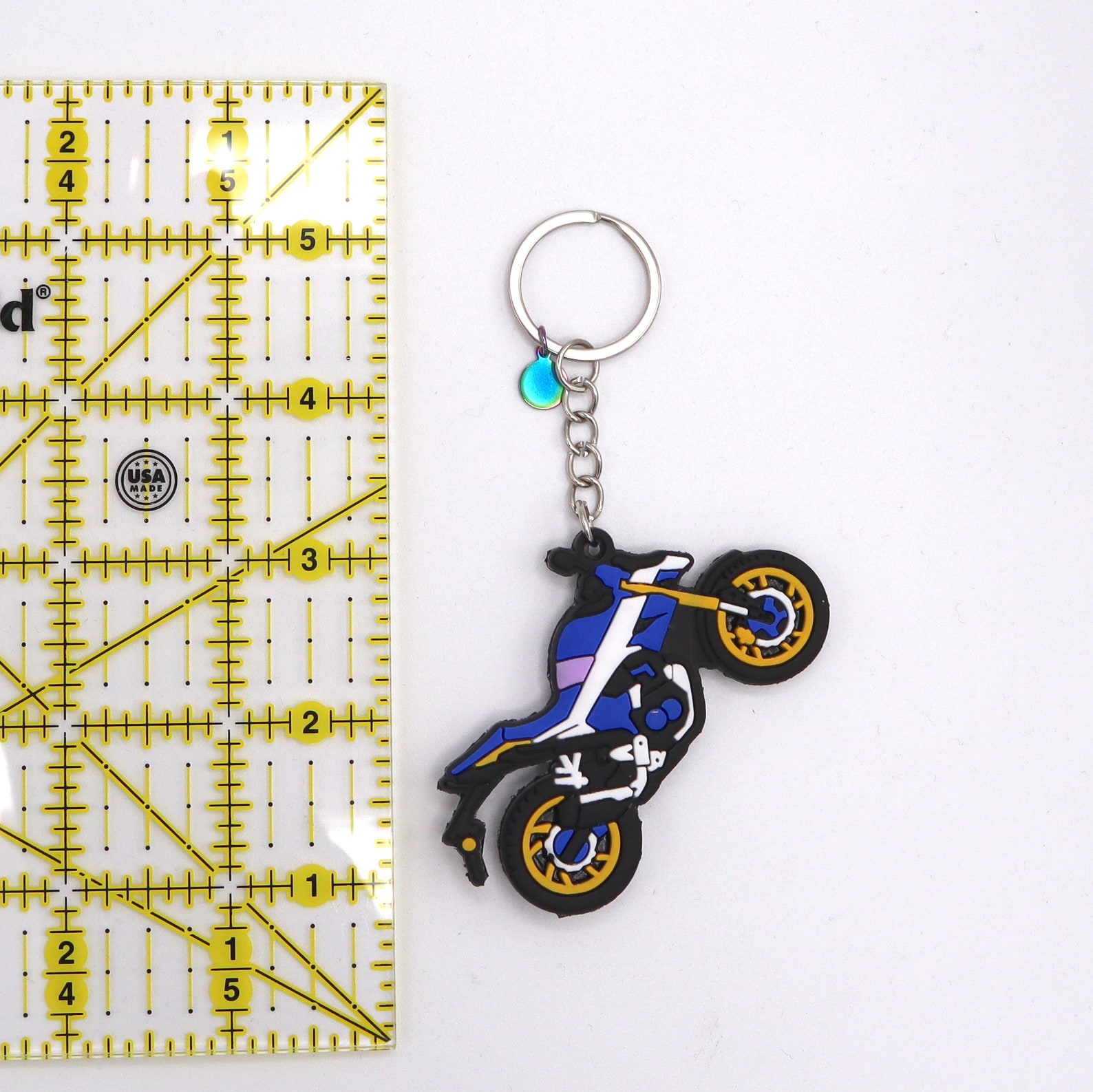 Motorcycle Key Chain With Gray Motorcycle Pendant and Lobster Clasp - Etsy