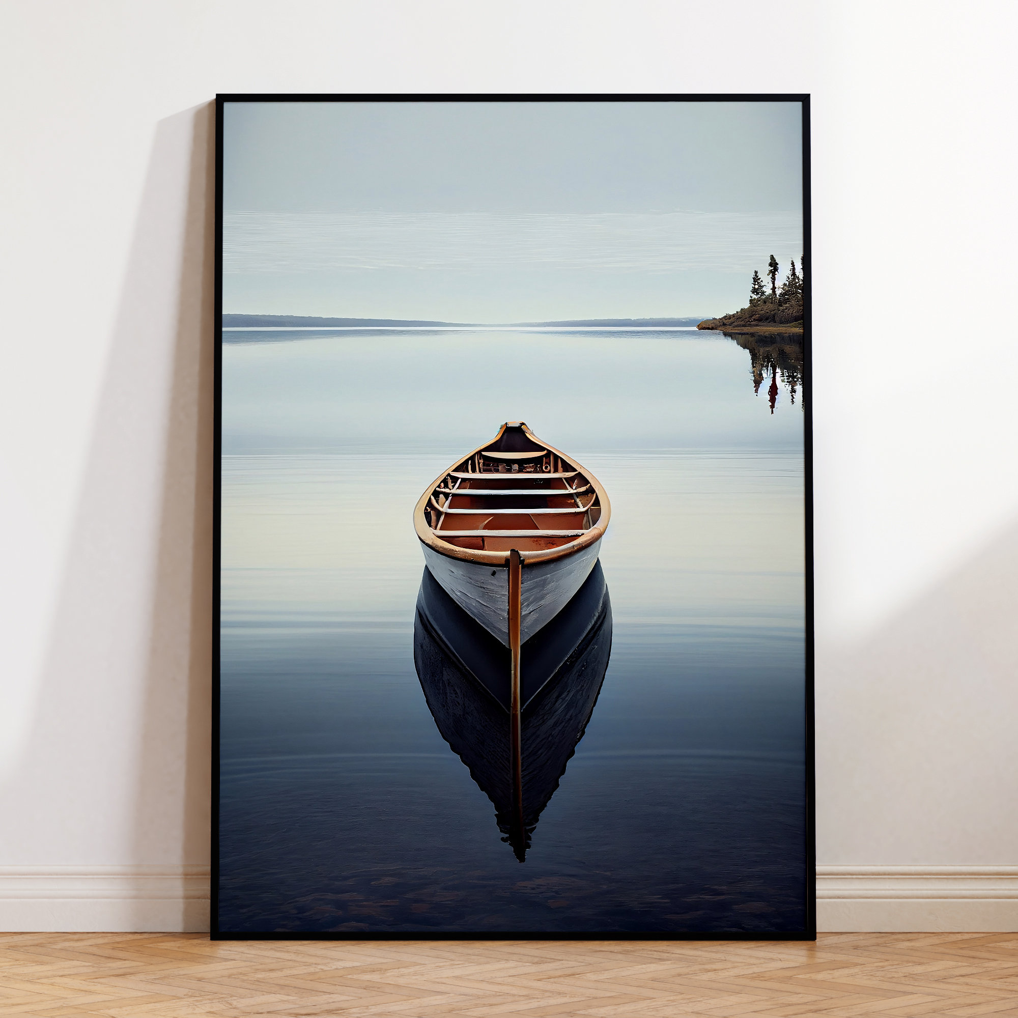 Digitial Printable Art, Canoe on Lake Print, Gallery Wall Art, Wall ...