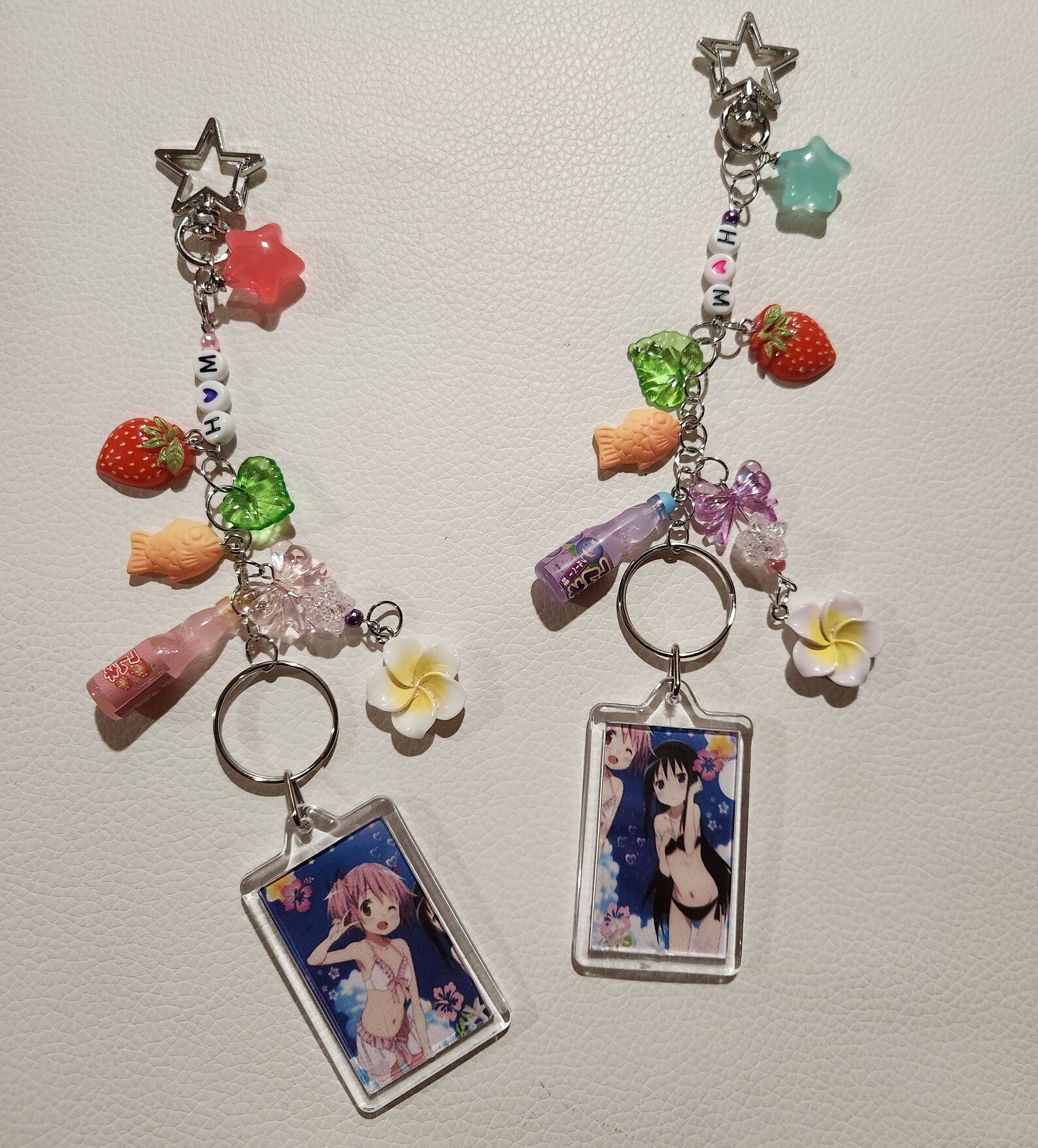 Cluttered Tropical Themed Matching Lesbian Magical Girl Keychains - Etsy