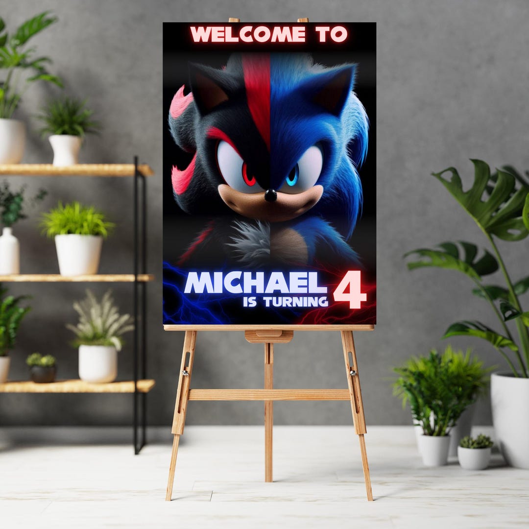 Sonic 3 Welcome Sign | Editable Party Poster | Digital Template ...