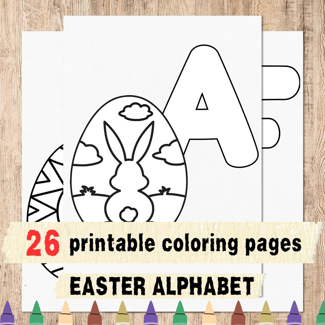 Easter Alphabet Coloring Book for Kids – 26-page Printable PDF With ...
