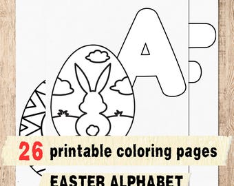 Easter Alphabet Coloring Book - Etsy