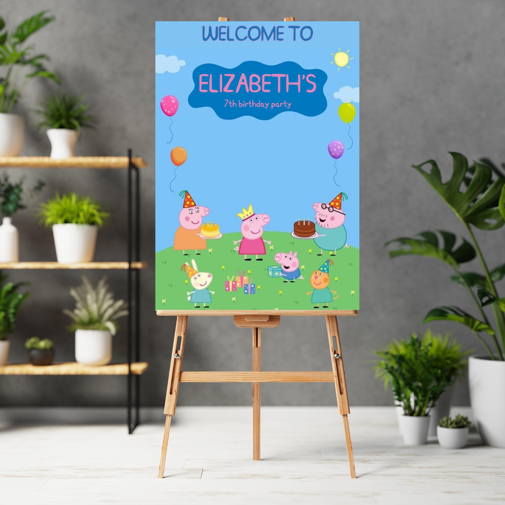 Peppa Pig Welcome Sign | Editable Party Poster | Digital Template ...