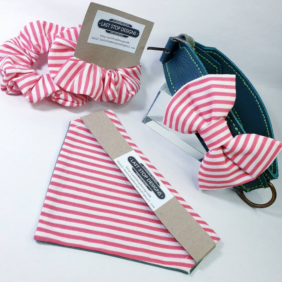 Xmas Christmas Candy Stripe Candy Cane Accessories Bandanas Bow Ties ...