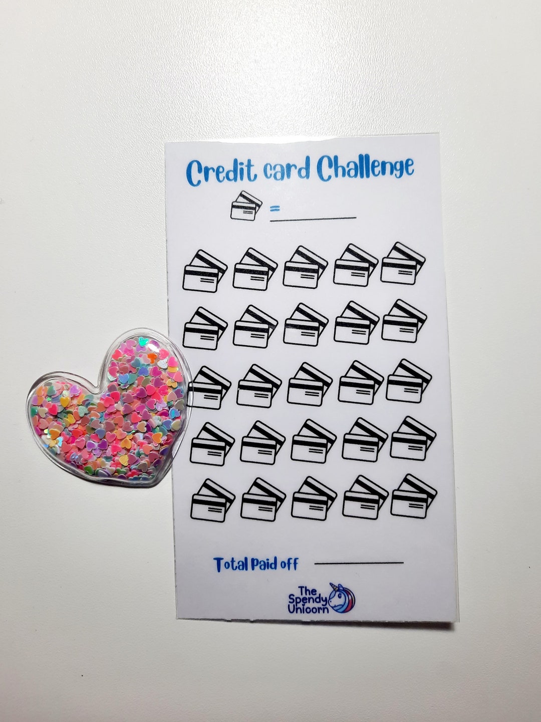 Physical Credit Card Saving Challenge | the Spendy Unicorn - Etsy