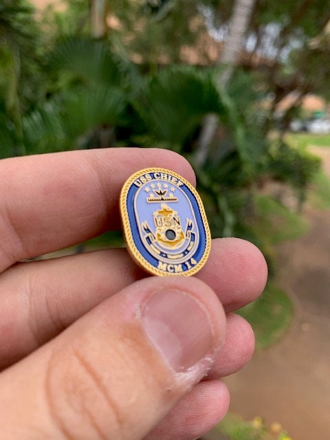 Beautiful Gold USS Chief MCM-14 Pin - Etsy