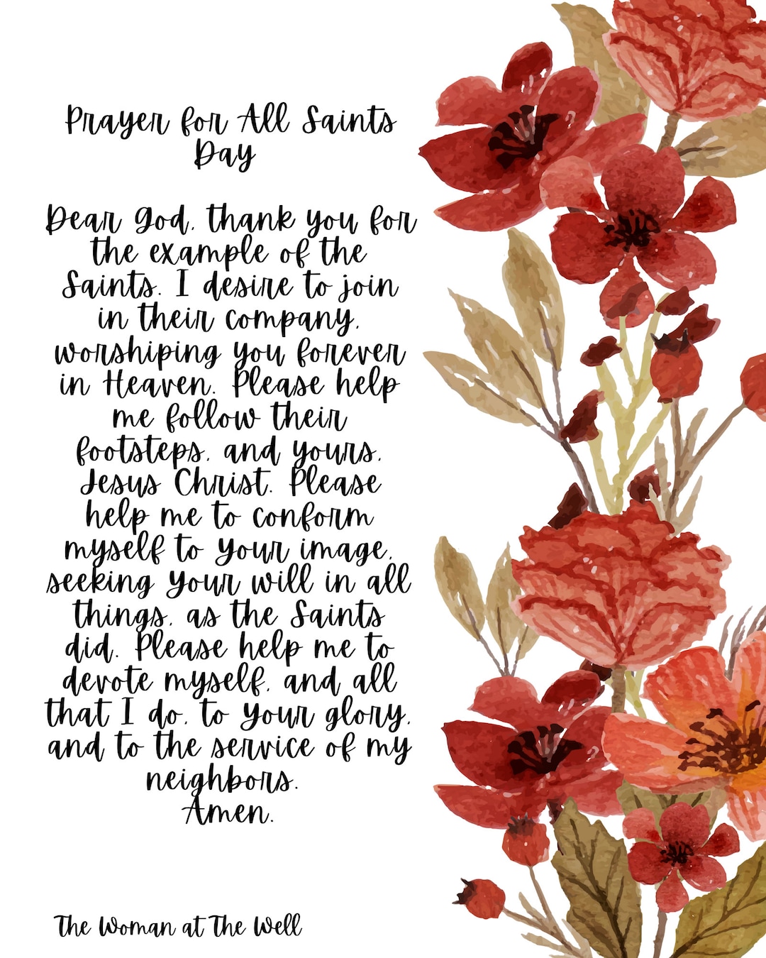 All Saints Day Prayer Catholic Prayers Catholic Printable Digital ...