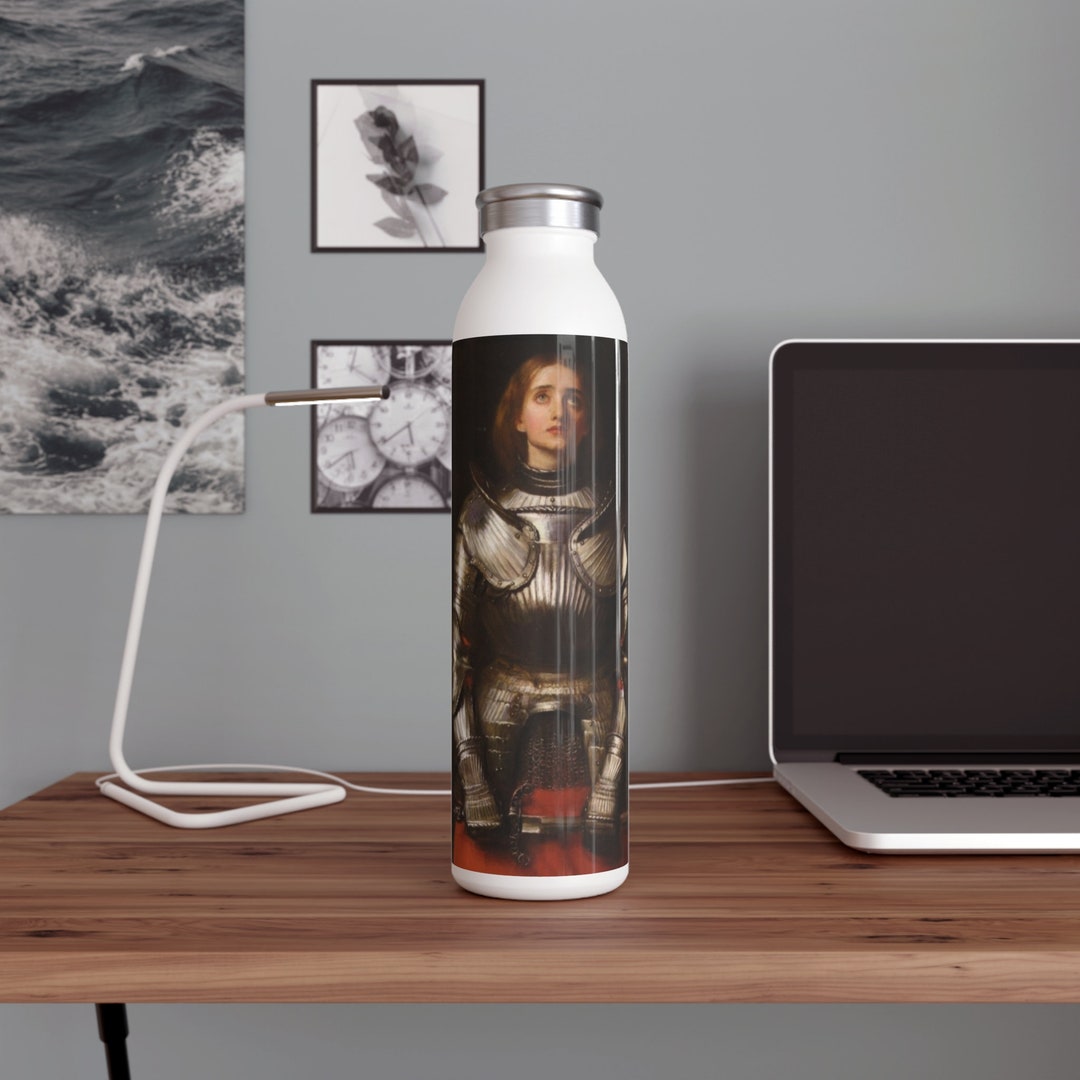 St. Joan of Arc Slim Water Bottle, Saint Water Bottle, Catholic Water ...