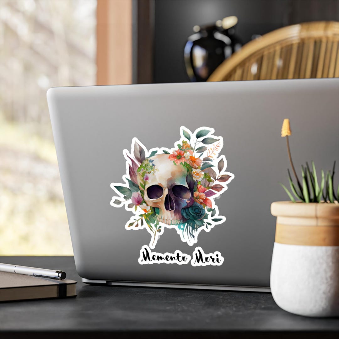 Floral Skull Sticker, Memento Mori Stickers, Skull Stickers, Catholic ...