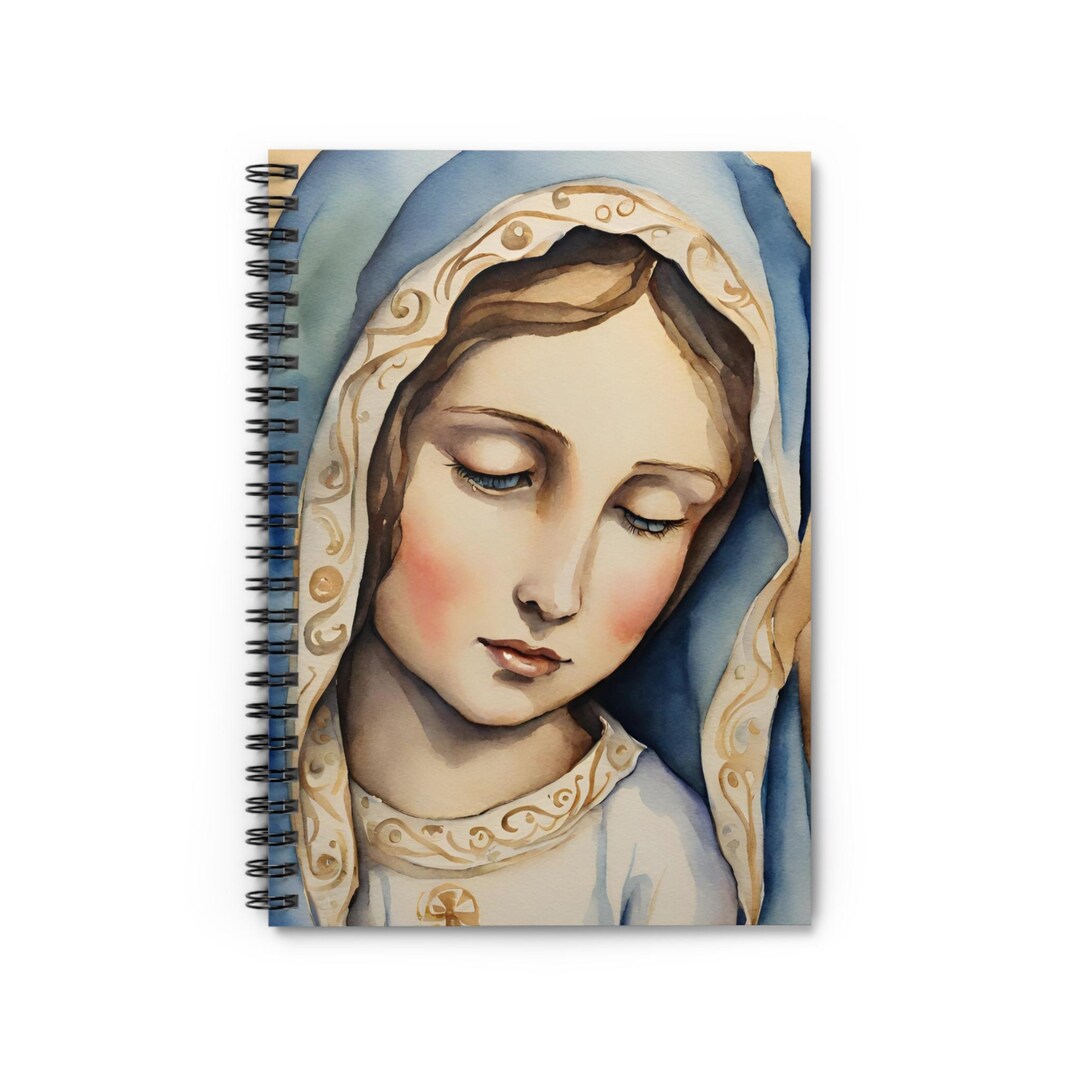 Virgin Mary Spiral Notebook - Ruled Line Catholic Notebook Catholic ...