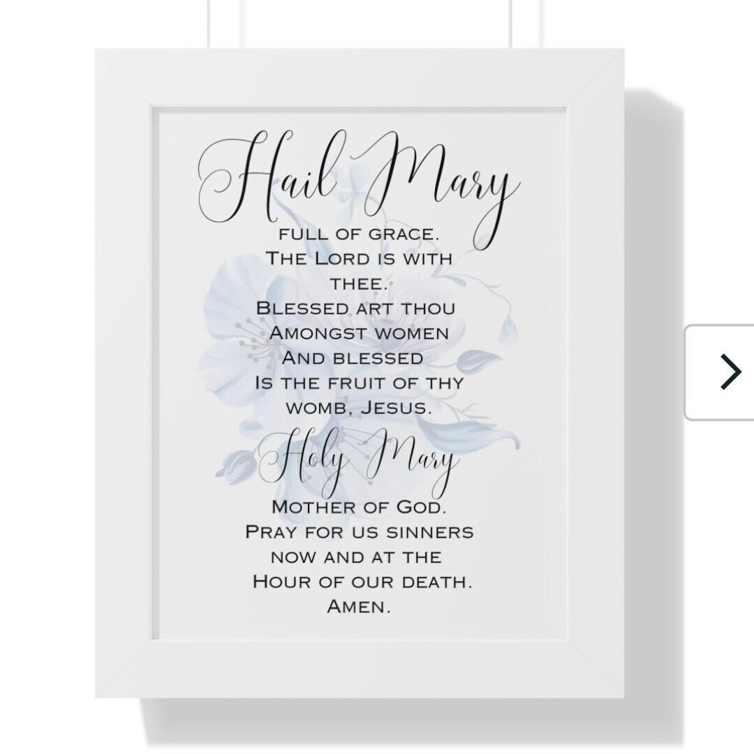 Hail Mary Full of Grace Digital Print Scripture Print Catholic ...