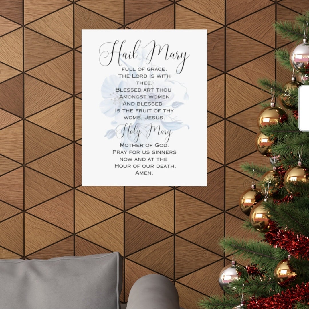 Hail Mary Full of Grace Digital Print Scripture Print Catholic ...