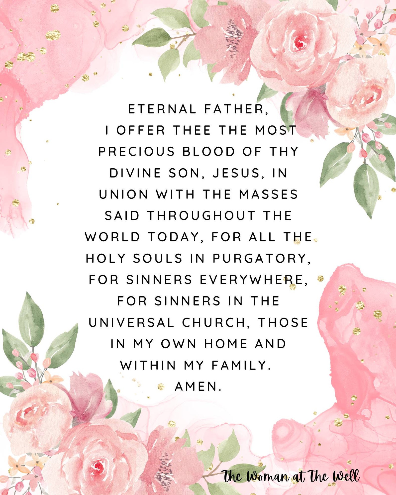 All Souls Prayer Catholic Floral Print (digital Download) - Etsy