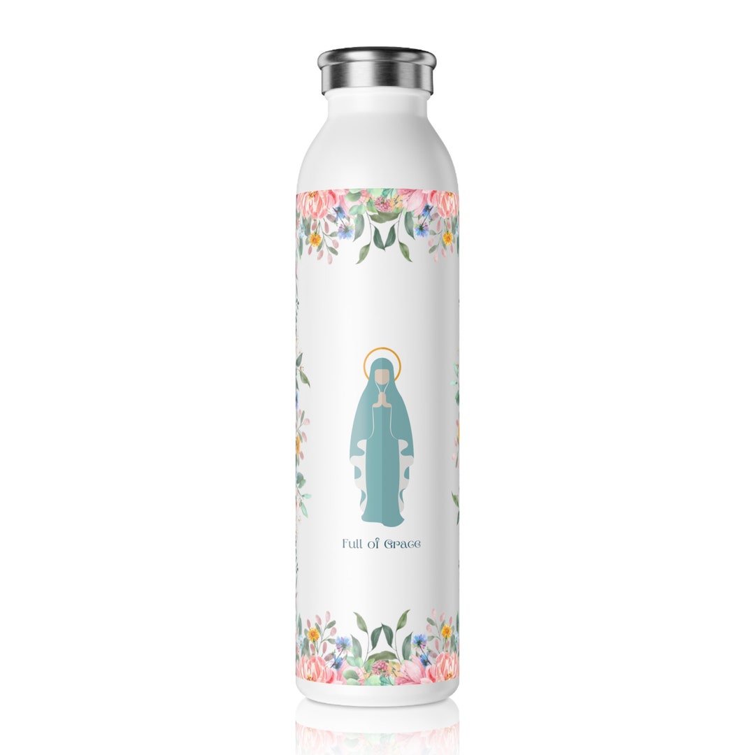 Mary Slim Water Bottle, Our Lady Water Bottle, Blessed Mother Water ...