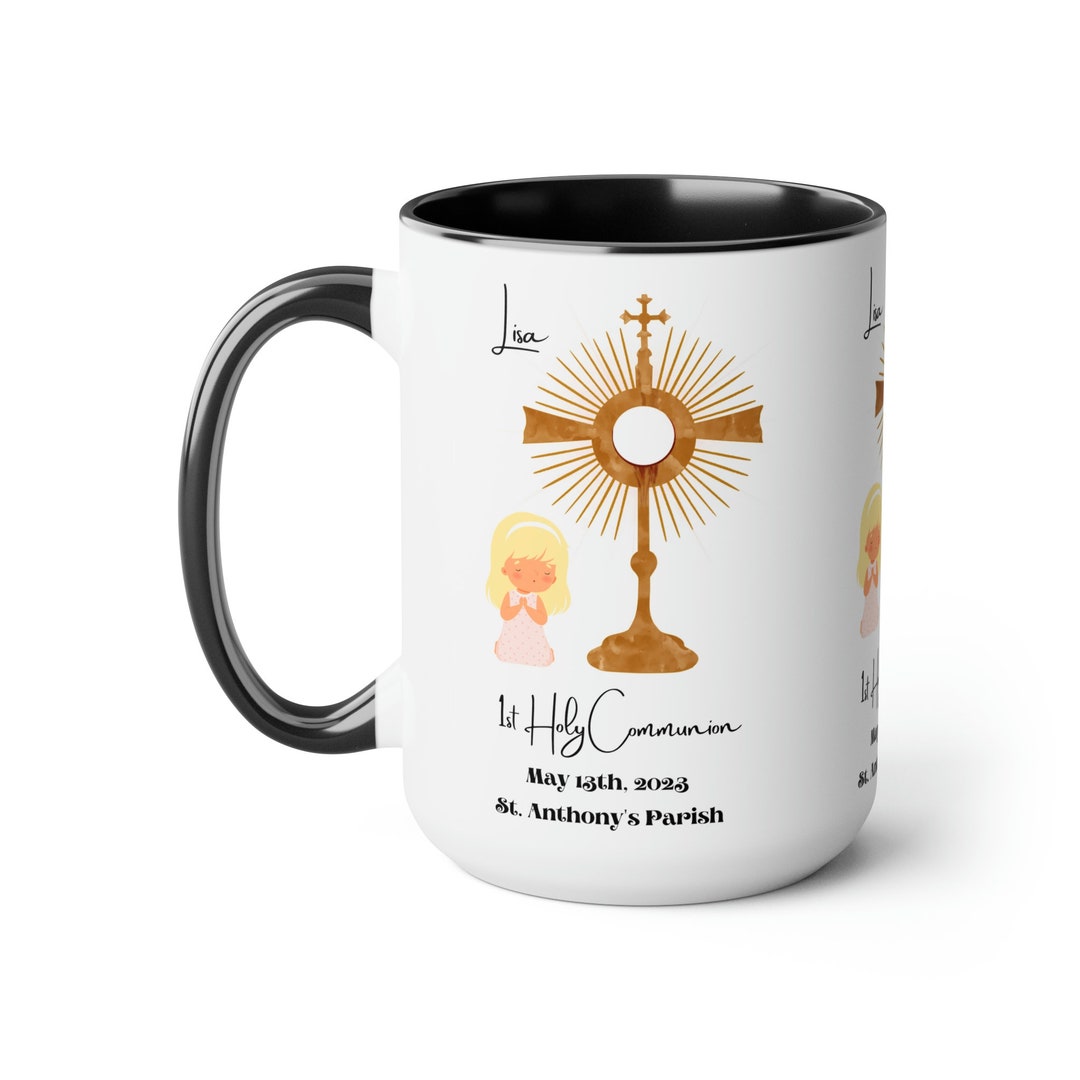 Personalized Name 1st Holy Communion Two-tone Coffee Mugs - Etsy