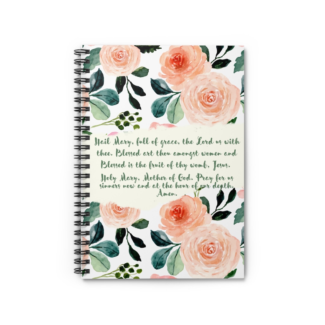 The Hail Mary, Spiral Notebook - Ruled Line, Catholic Notebook, Faith ...