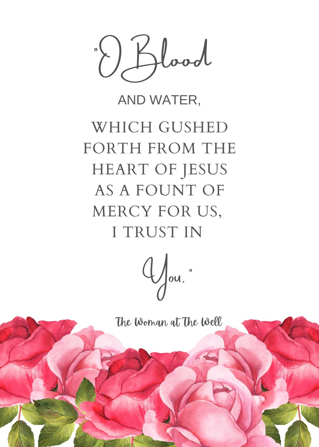 Divine Mercy Prayer, 3 O'clock Prayer Catholic Print, Divine Mercy ...