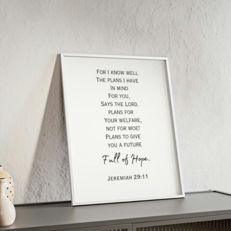 Jeremiah 29:11 I Know the Plans Scripture Download, Digital Print ...