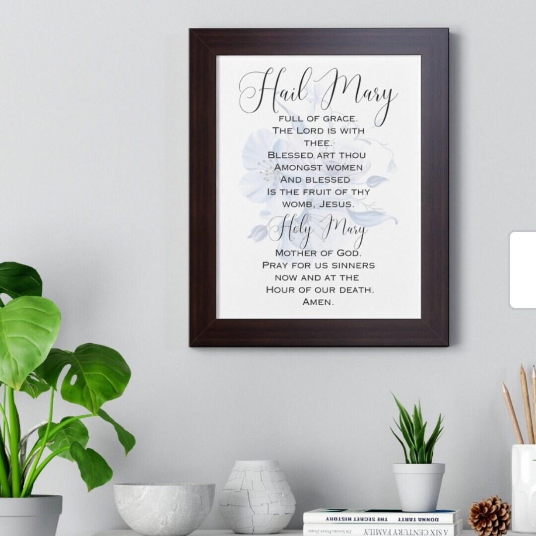 Hail Mary Full of Grace Digital Print Scripture Print Catholic ...