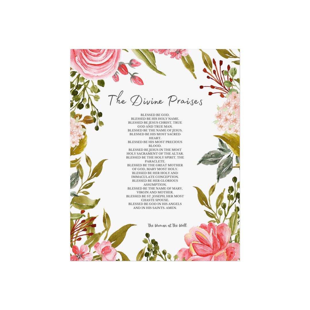 The Divine Praises Giclee Fine Art Posters, 8x10", 16x20" Catholic Wall ...