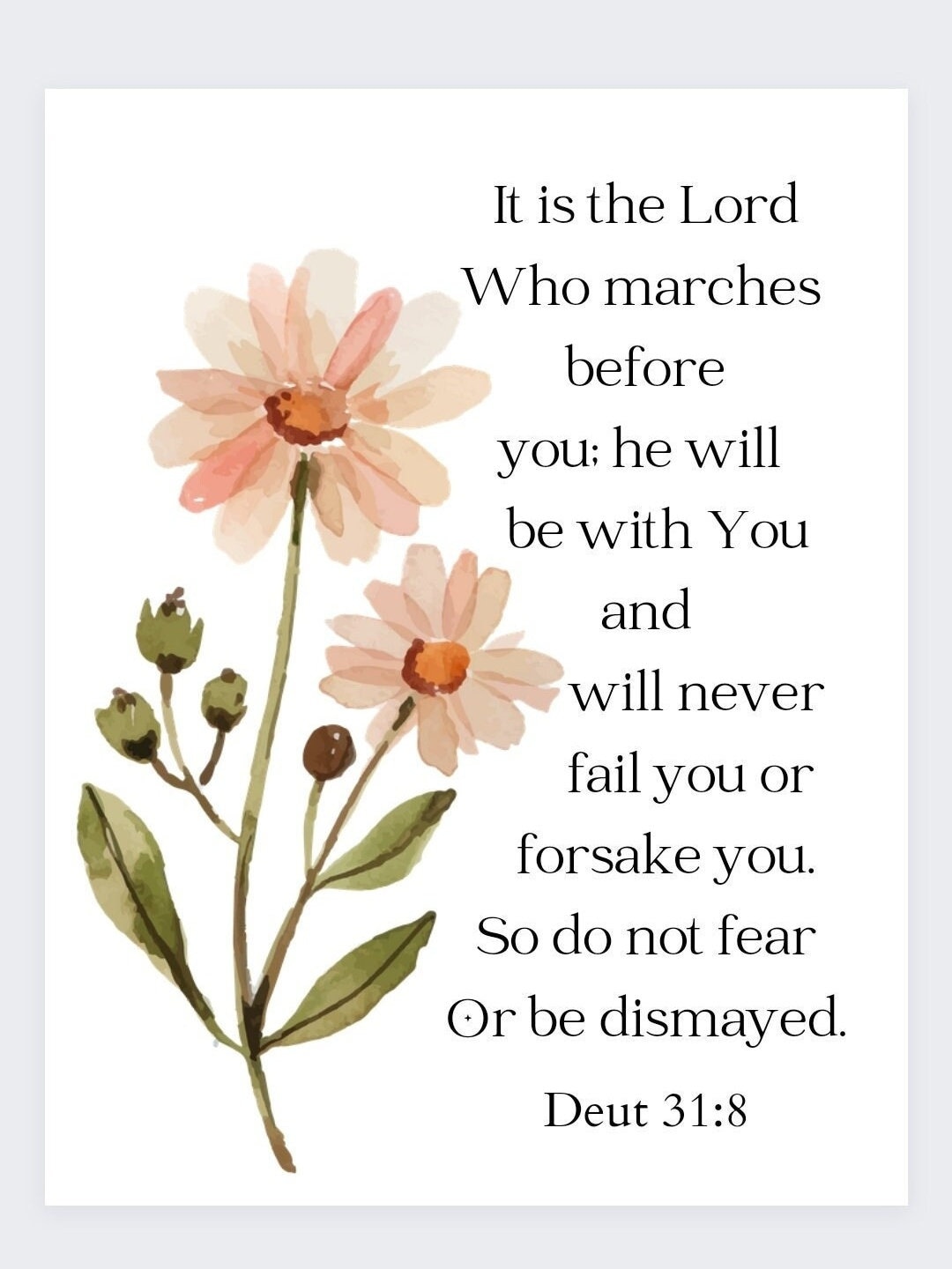 Deuteronomy 31:8 It is the Lord--digital Print 8.5x11" Bible Verse ...