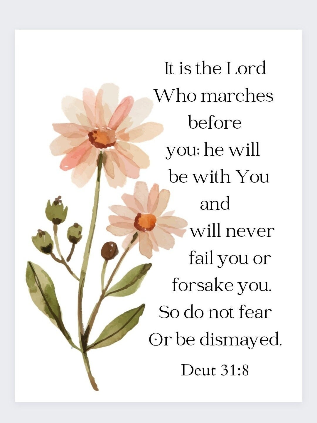 Deuteronomy 31:8 It is the Lord--digital Print 8.5x11" Bible Verse ...