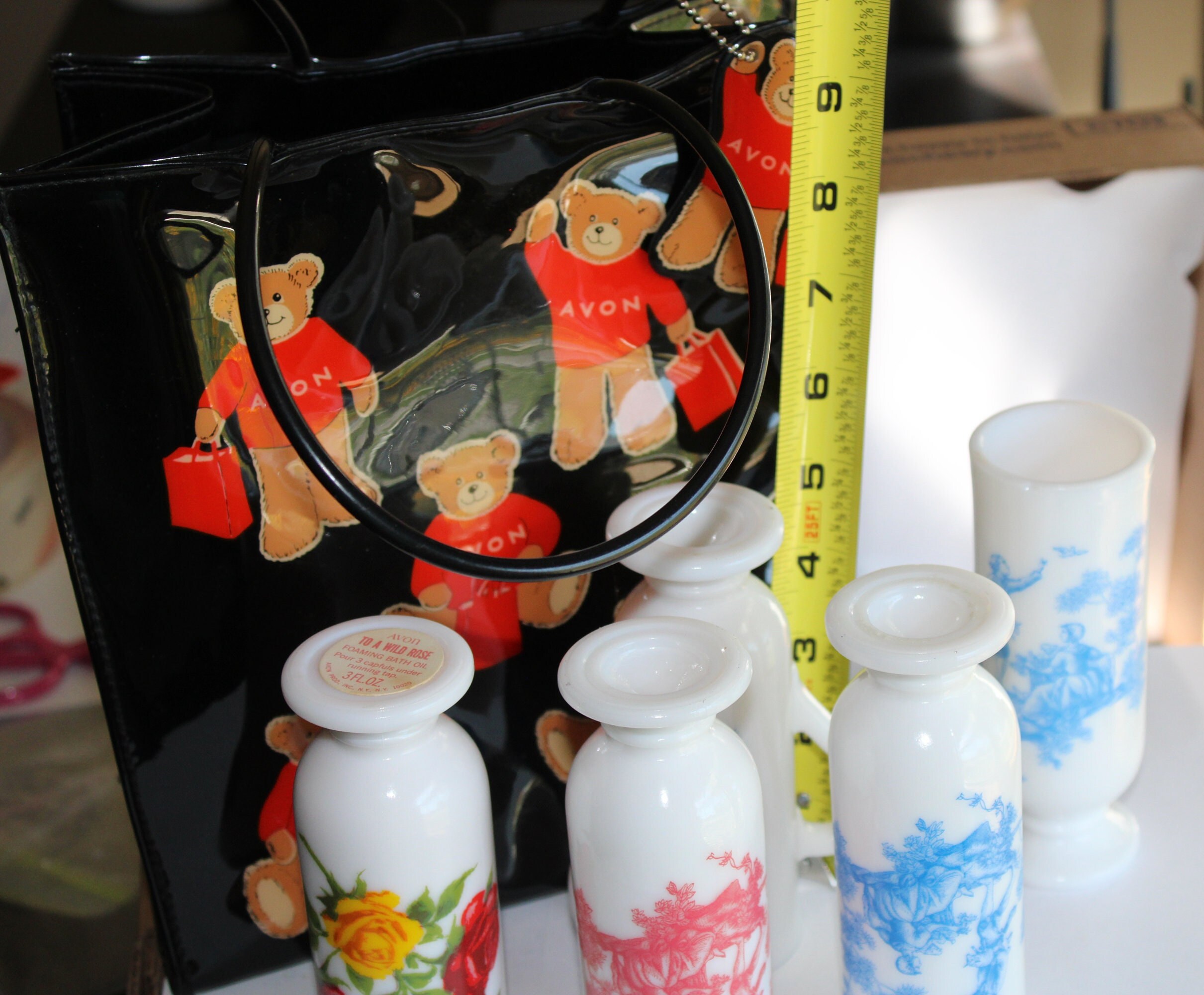 5 Vintage Milk Glass Avon Demi Cups, Coffee, Whisky, Bath Oils and PVC ...