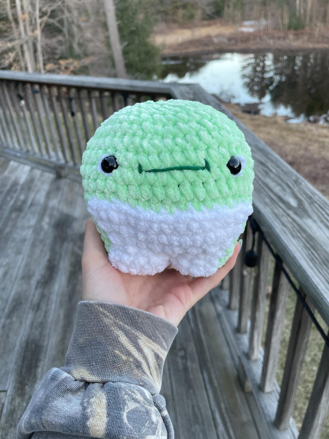 Crochet Derpy Frog Plushie | Handmade Froggy Crochet Stuffed Animals ...